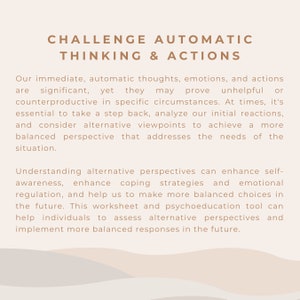 Alternative Thoughts CBT Worksheet for Mental Health and Wellbeing ...