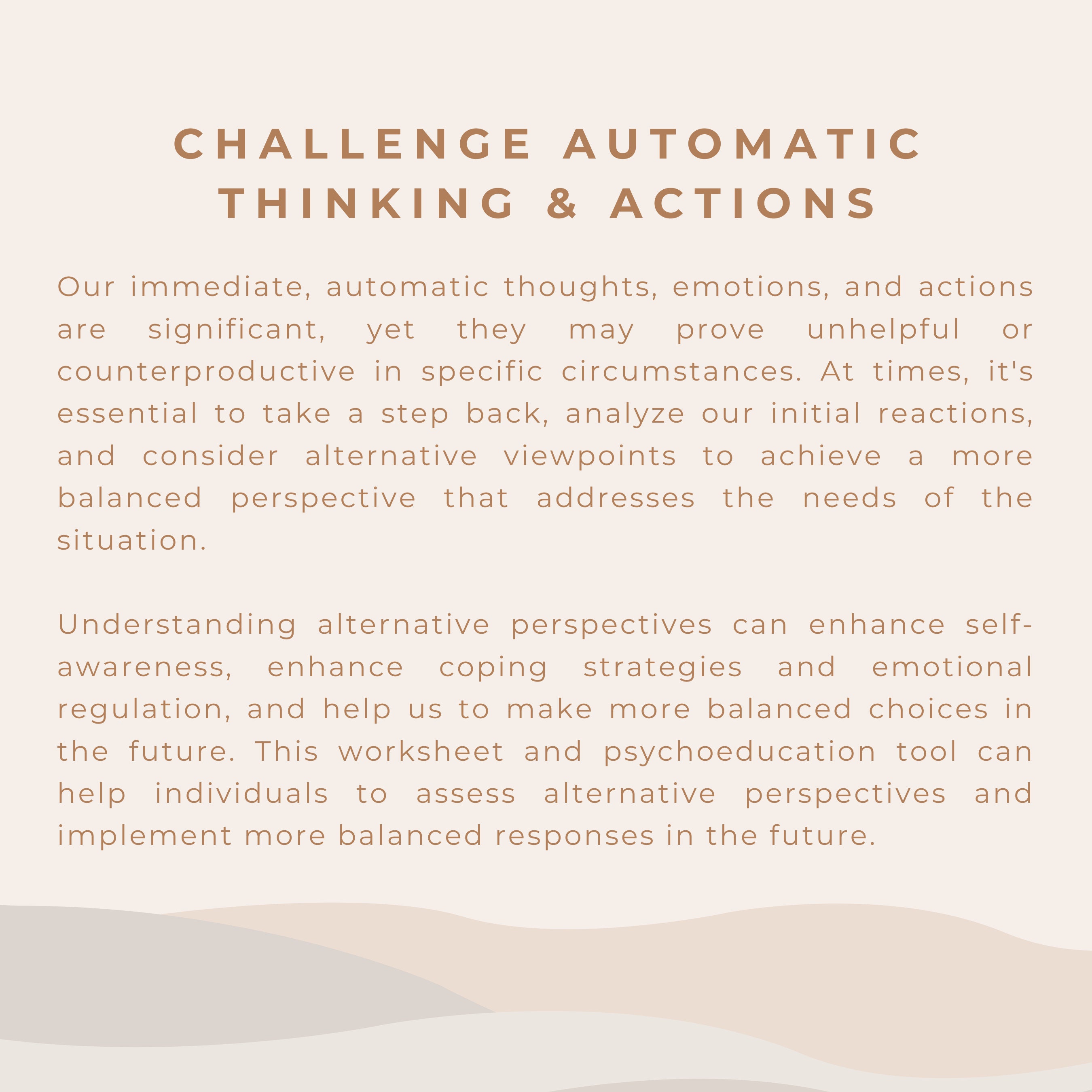 Alternative Thoughts CBT Worksheet for Mental Health and Wellbeing ...