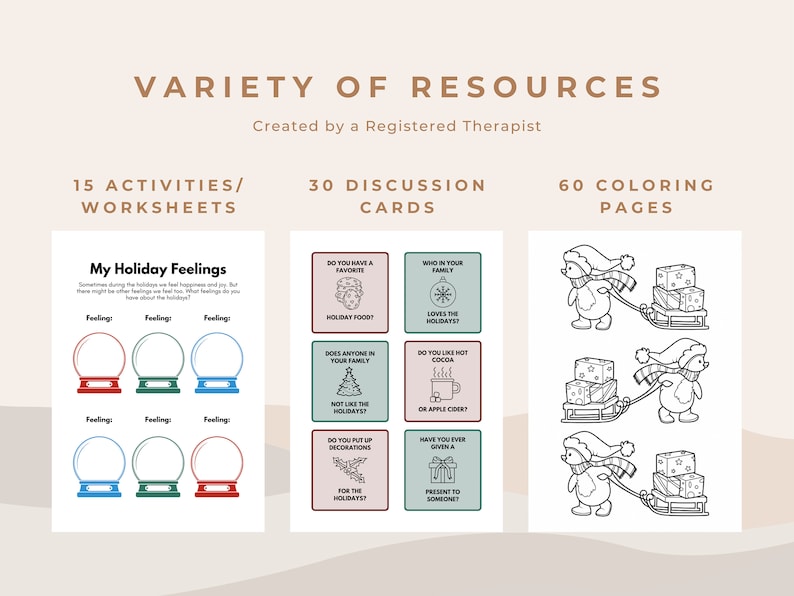 Holiday Mental Health Activities: Christmas Counseling Worksheets (PDF ...