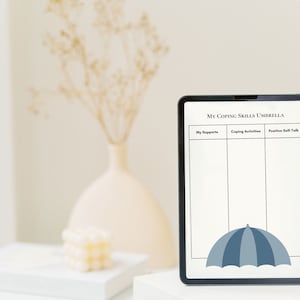 Coping Skills Umbrella Psychology Worksheets and Psychoeducation Prints ...