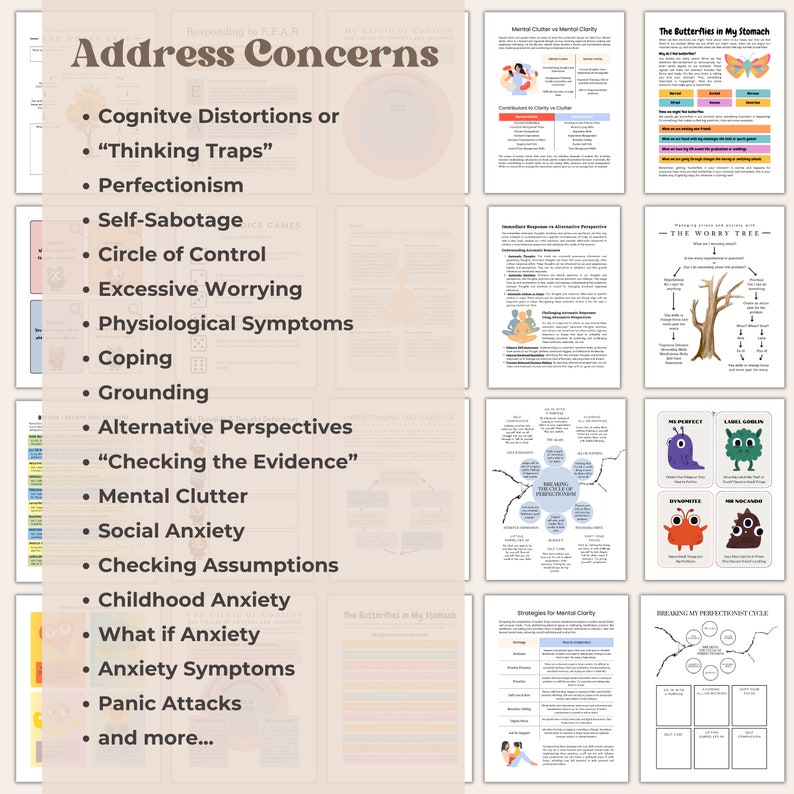 Anxiety Therapy Mega Bundle: Psychoeducation, Exercises, and Activities ...