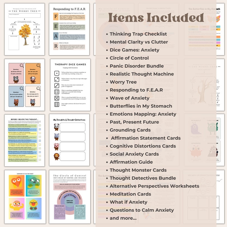 Anxiety Therapy Mega Bundle: Psychoeducation, Exercises, and Activities ...