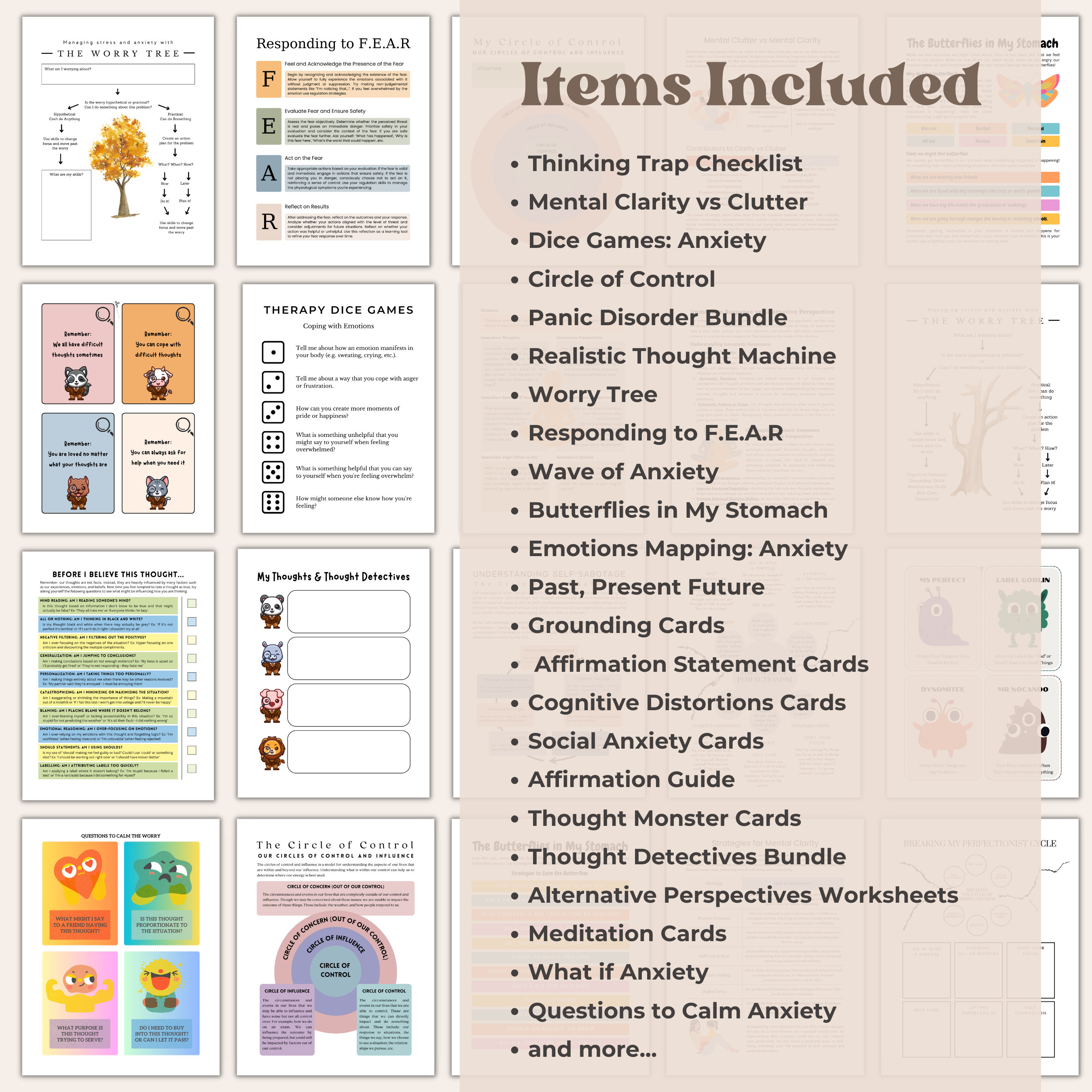 Anxiety Therapy Mega Bundle: Psychoeducation, Exercises, and Activities ...