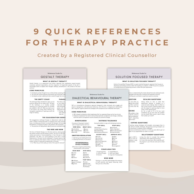 Therapy Cheat Sheets: Modality Reference Guides (PDF Download) - Etsy