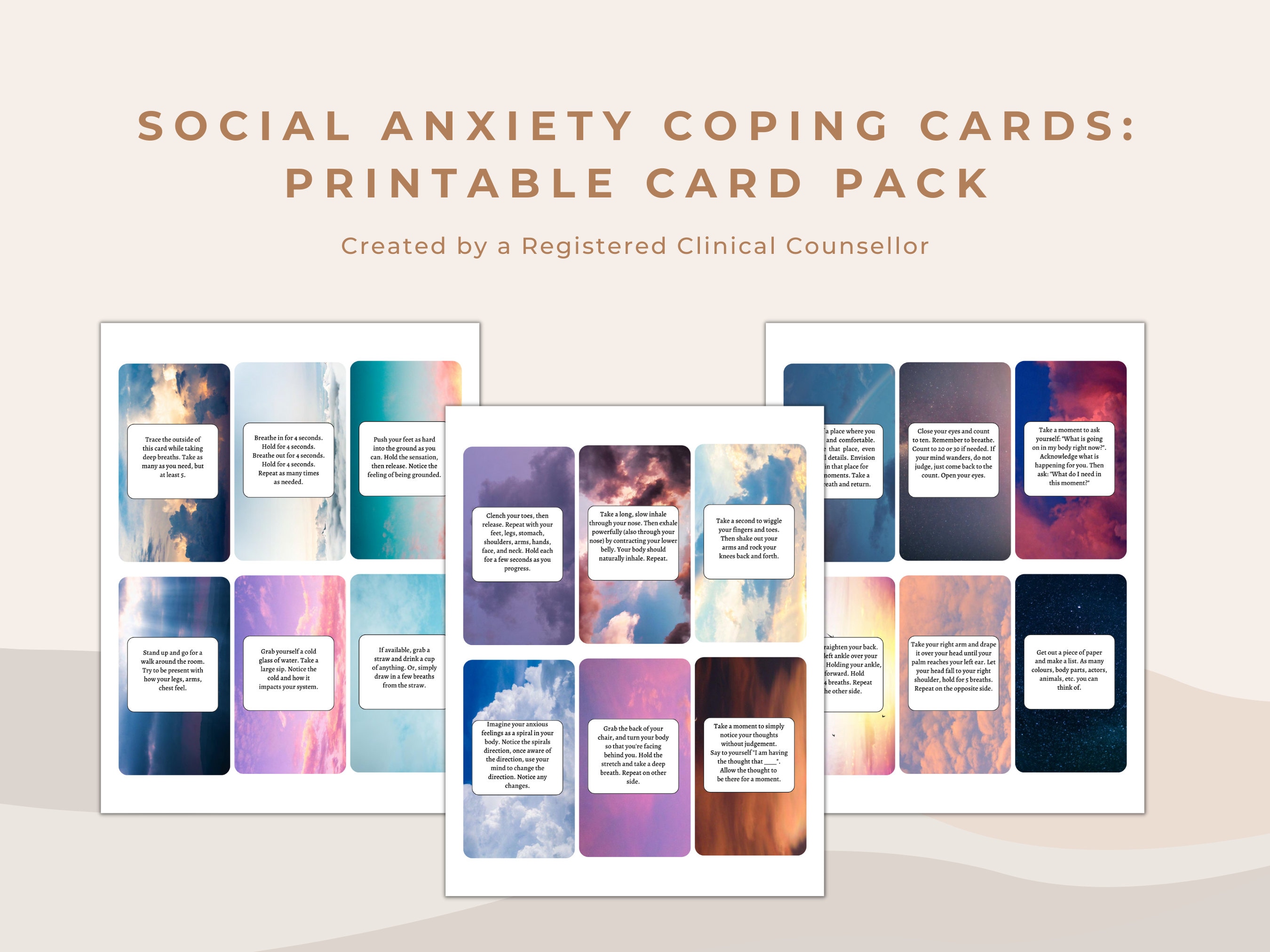 Public/social Anxiety Coping Card Pack & Psychoeducation - Etsy Australia