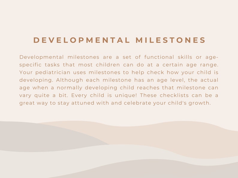 Infant & Toddler Milestone Checklist Prints (PDF) - Etsy
