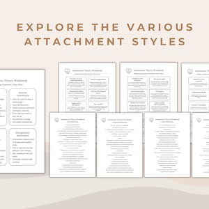 Attachment Theory Workbook: Self-help & Therapy Resource (digital Print ...