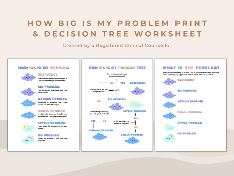 Problem Solving Chart & Decision Tree for Kids (PDF Pattern) - Etsy