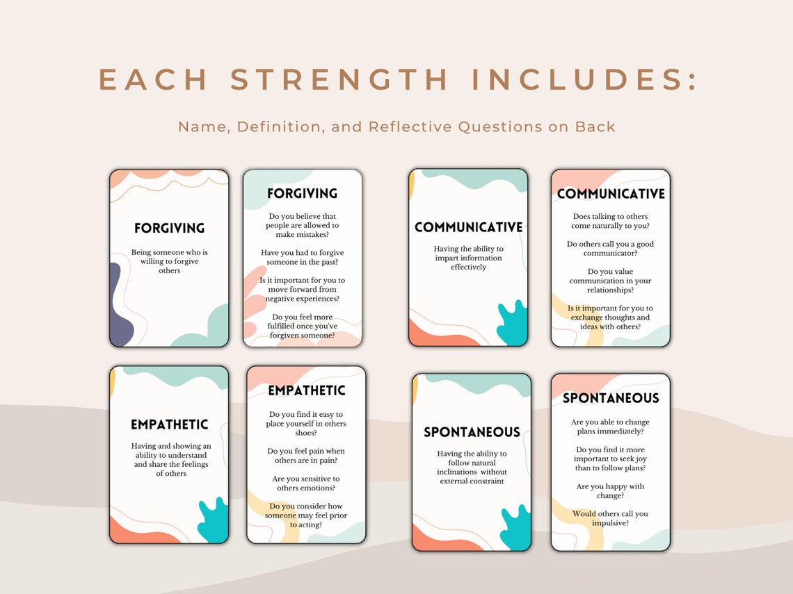 The Strengths Based Card Pack for Self-esteem and Mental - Etsy Canada