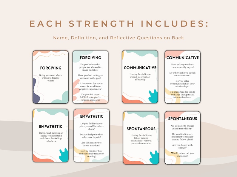 Strengths Card Pack: Self-esteem & Mental Health (PDF) - Etsy Australia