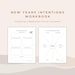 New Years Resolution Worksheet for Setting Goals and Intentions ...