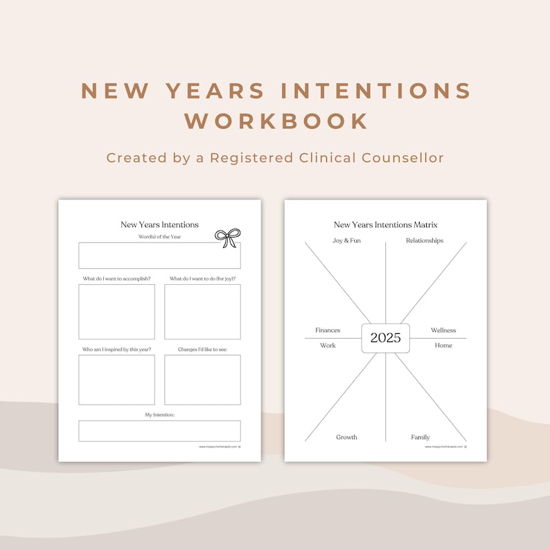 New Years Resolution Worksheet for Setting Goals and Intentions ...