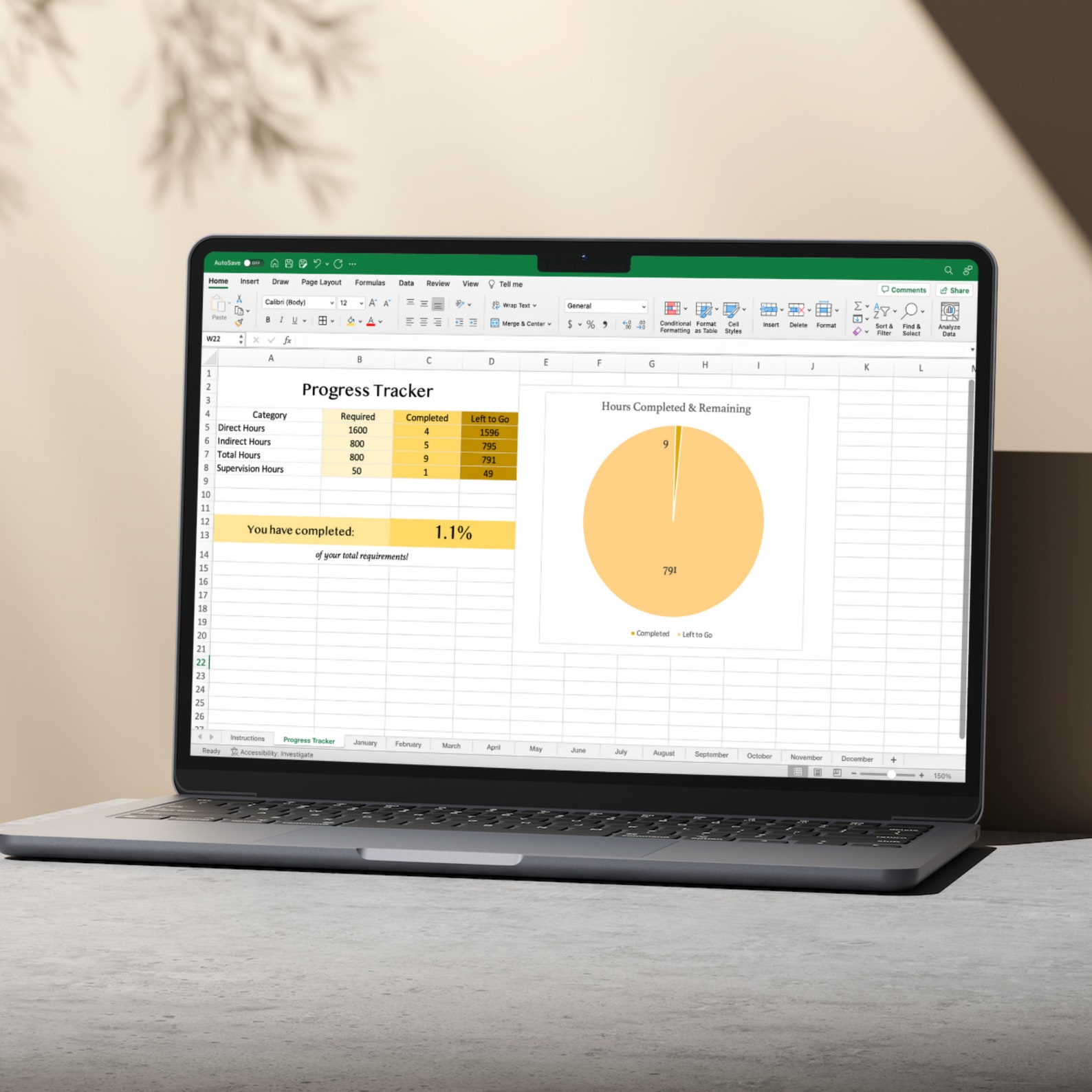 Clinical Hours Tracker: Excel & Google Sheets Template (digital ...