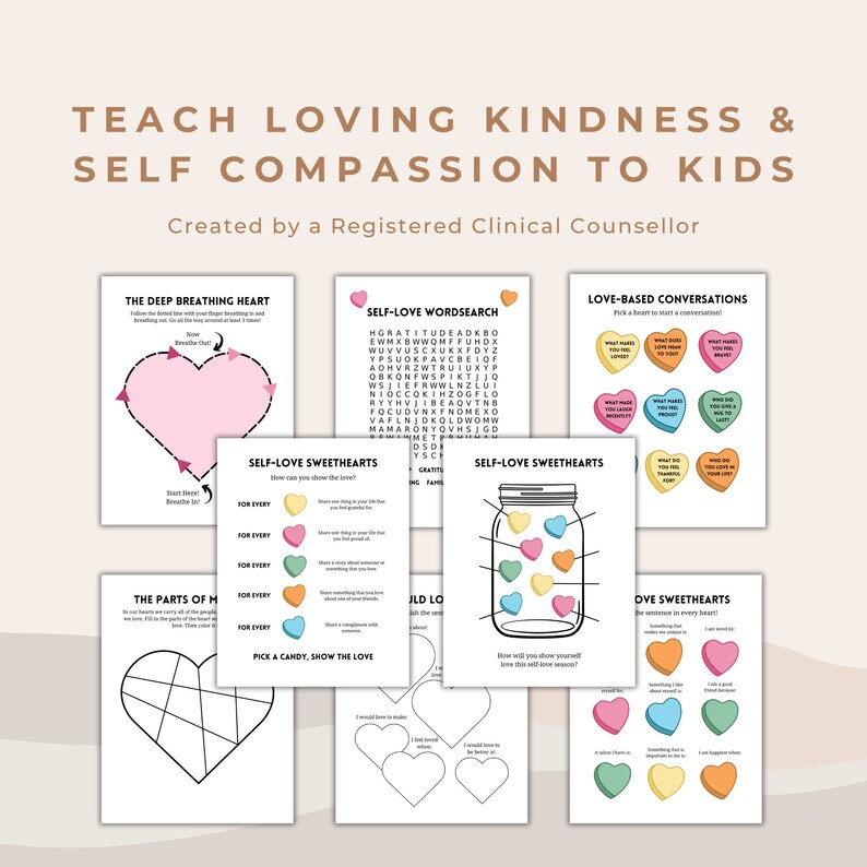 Self-love Worksheets: Kids Emotional Intelligence, Kindness (PDF) - Etsy