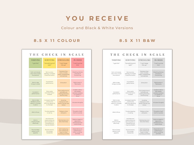Mental Health Check-in Scale: Therapist Wellbeing Tool (PDF) - Etsy