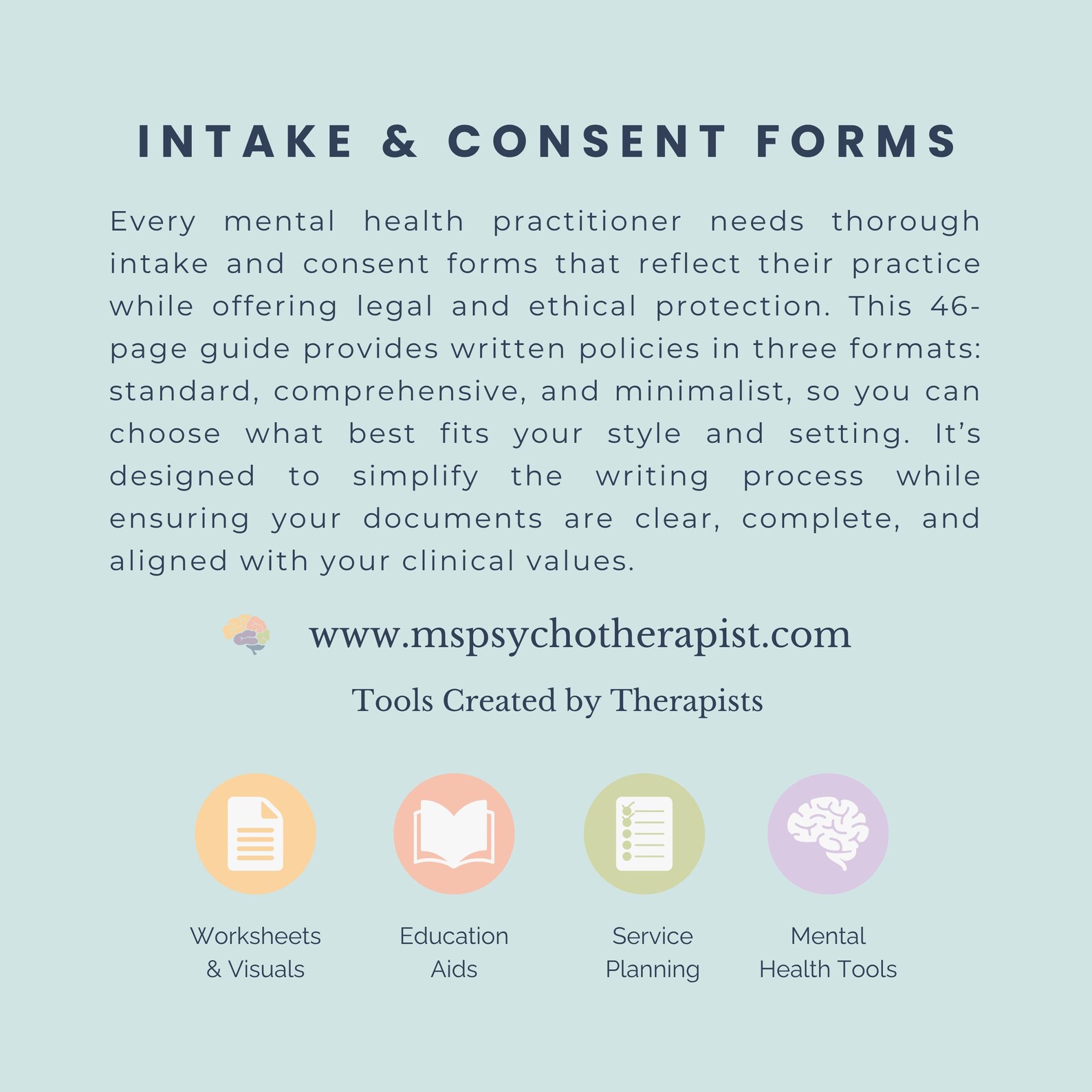 Therapist Consent Form & Intake Guide: Policy Writing Template (PDF ...