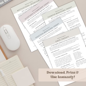 Therapy Cheat Sheets: Modality Reference Guides (PDF Download) - Etsy