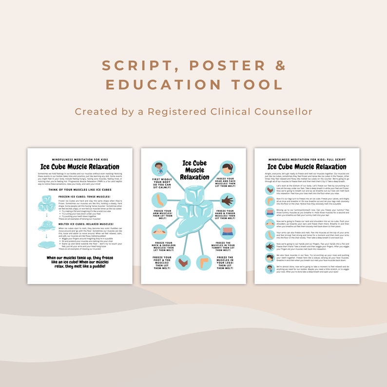 Progressive Muscle Relaxation for Kids: Ice Cube Mindfulness (PDF) - Etsy