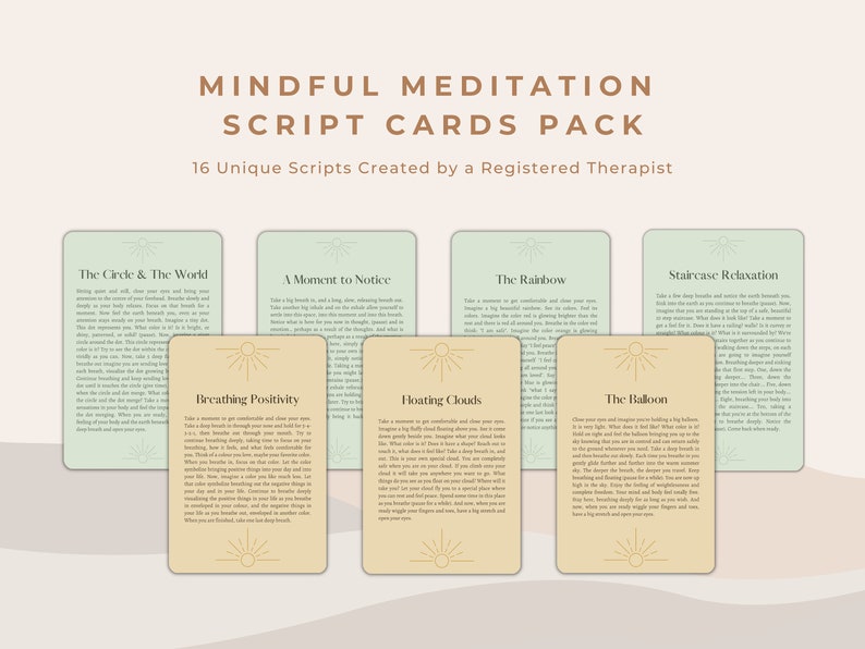 Mindful Meditation Script Cards for Enhancing Presence and - Etsy