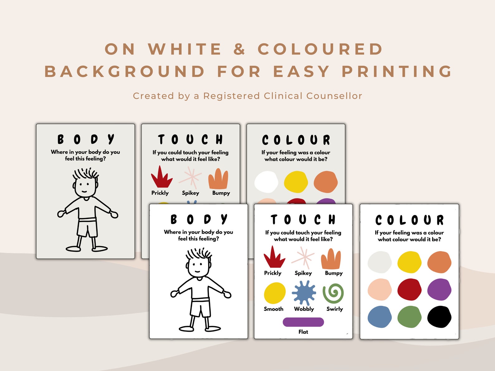 Emotions in the Body Poster and Printable Cards Helping - Etsy