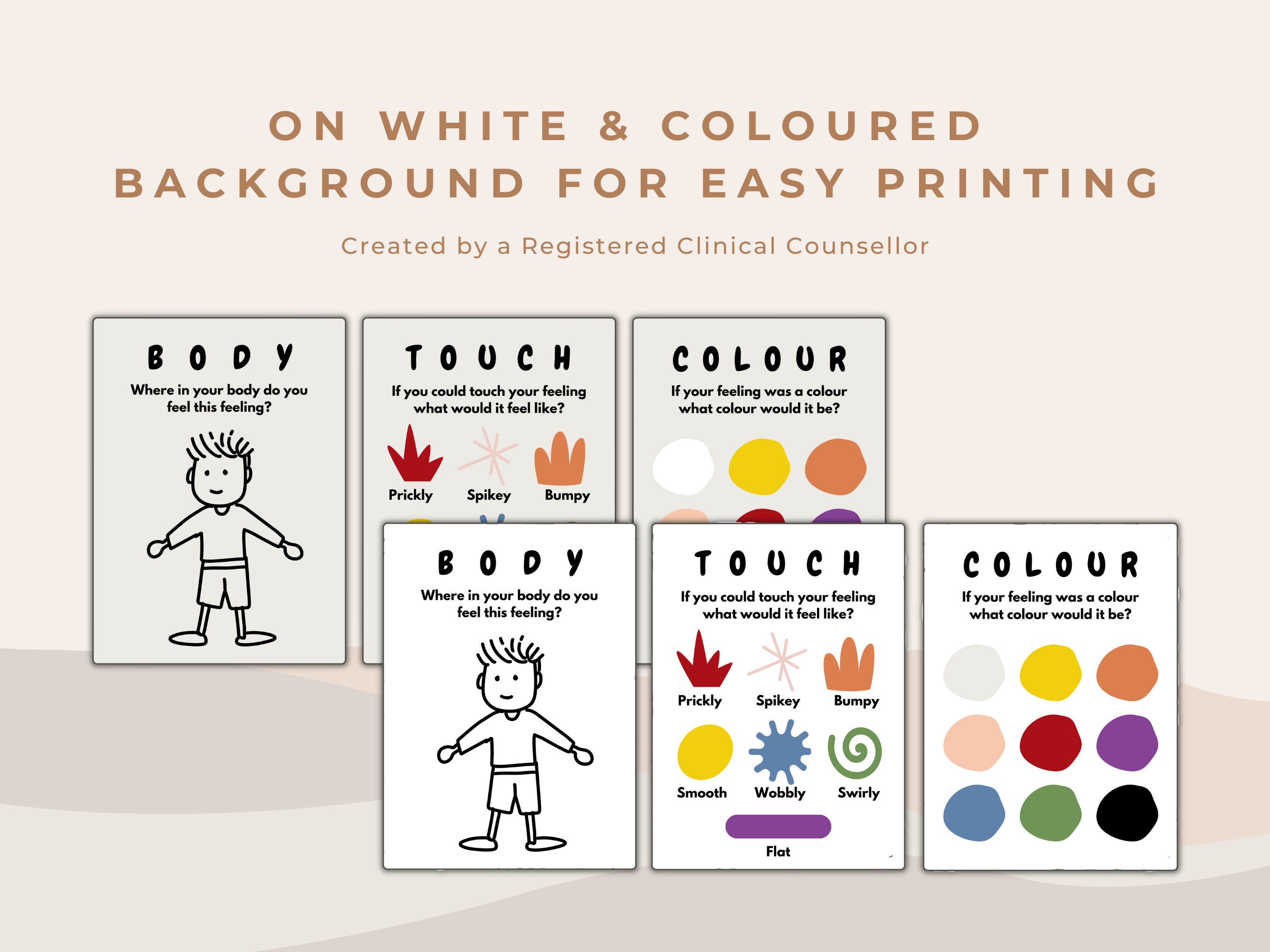 Emotions in the Body Poster and Printable Cards Helping - Etsy