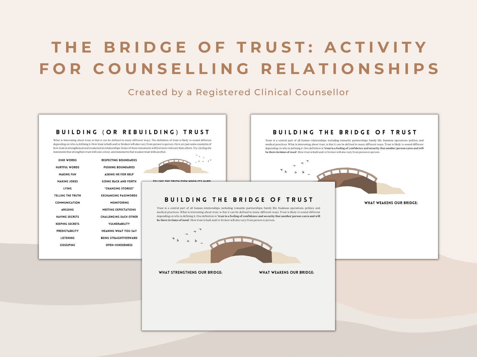 Bridge of Trust Therapeutic Exercise: Family & Couples Counseling (PDF ...