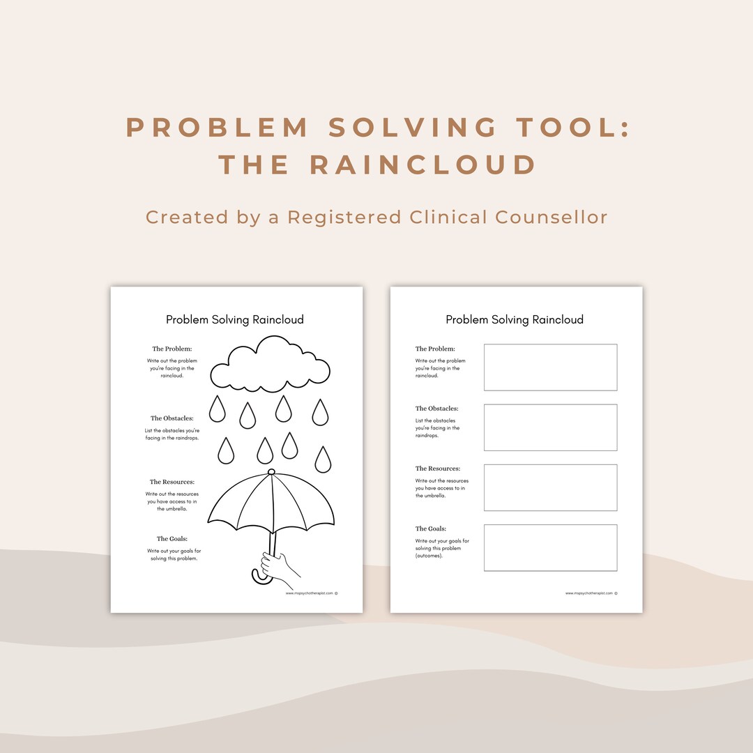 Problem Solving Raincloud Worksheet: Executive Functioning Tool (PDF ...