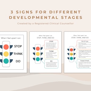 Stop, Think, Do Traffic Light Worksheets and Mental Health Posters for ...