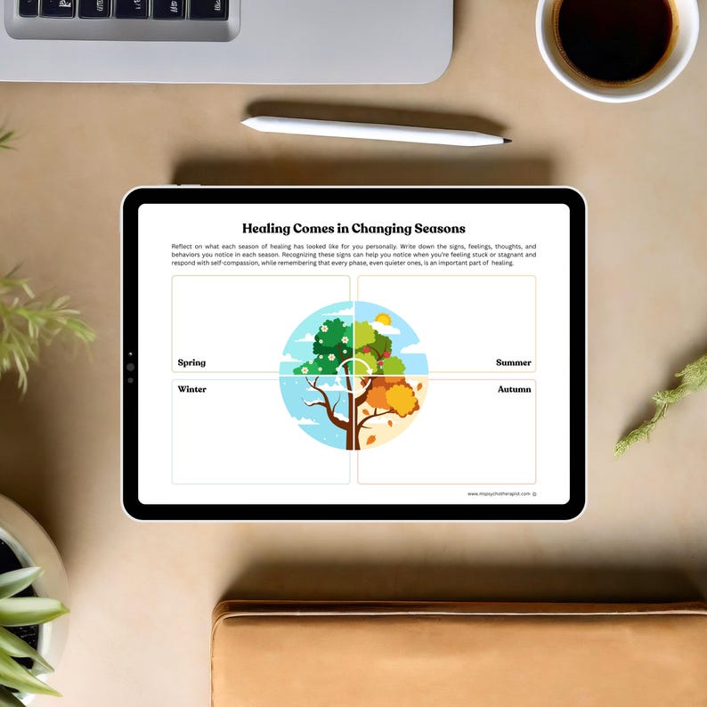 Seasons of Healing Worksheet: Narrative Therapy Metaphor (printable PDF ...