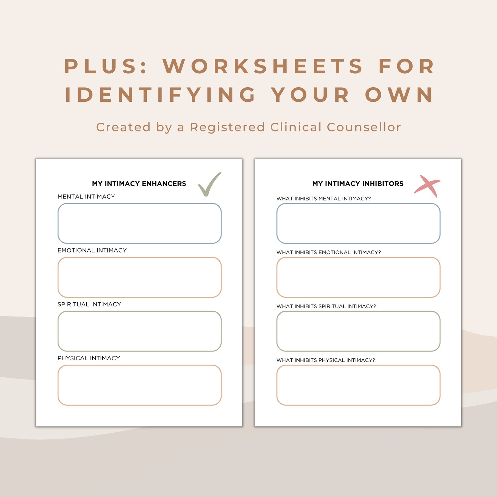 Intimacy Enhancers and Inhibitors Worksheet for Couples Counseling and ...