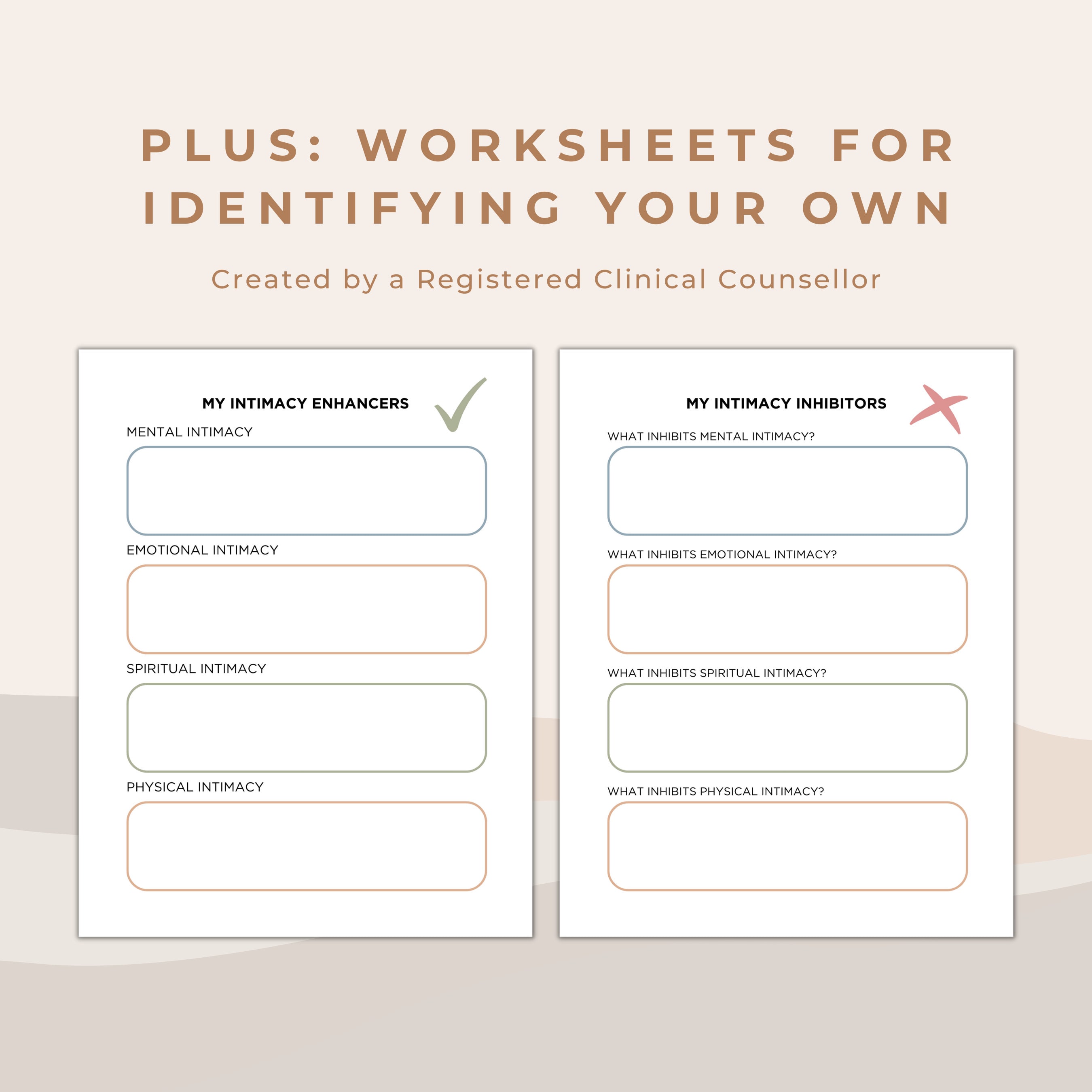 Intimacy Enhancers and Inhibitors Worksheet for Couples Counseling and ...