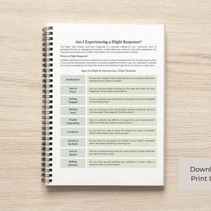 Fight Flight Freeze Fawn Response Worksheets: Trauma Therapy (PDF ...