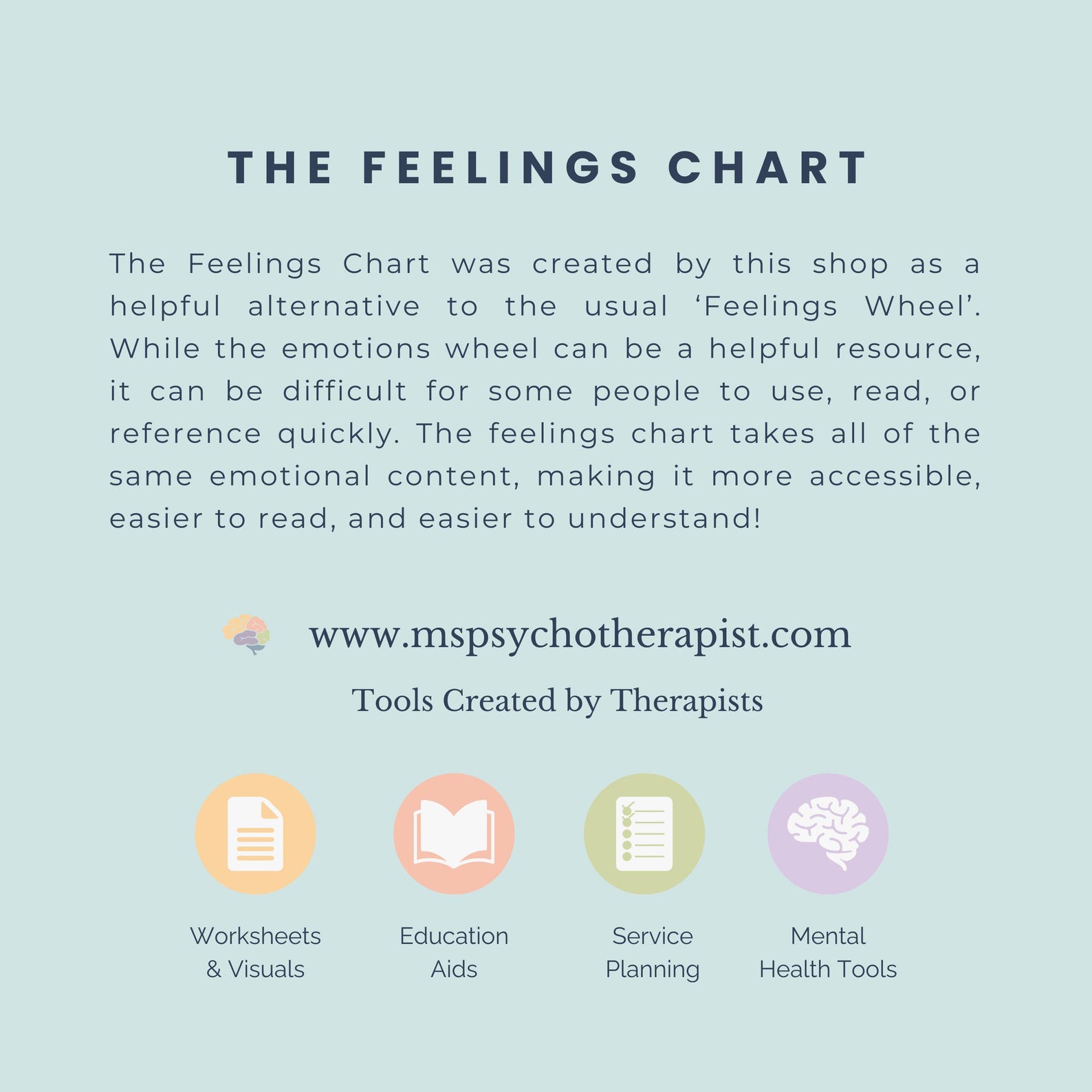 The Feelings Chart: Readable Emotions Identification Sheet for Clients ...