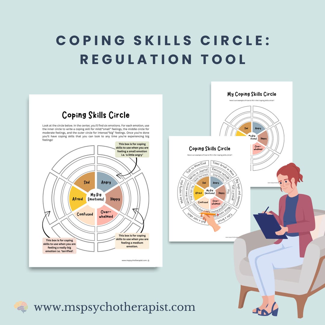 Coping Skills Circle: Emotional Intensity Worksheet (PDF) - Etsy
