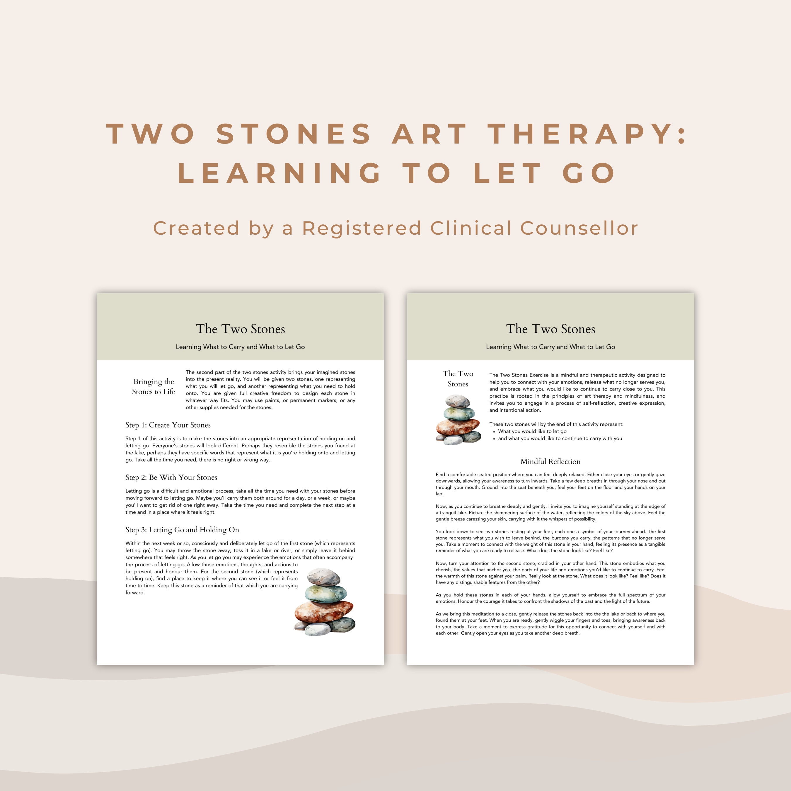 Two Stones Art Therapy Activity: Letting Go & Holding on (PDF) - Etsy