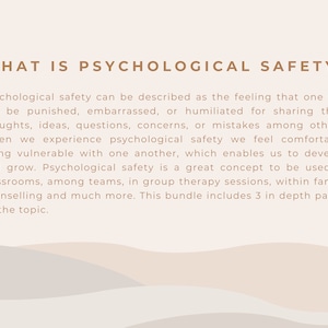 Psychological Safety Information Bundle | Printable Psychoeducation ...