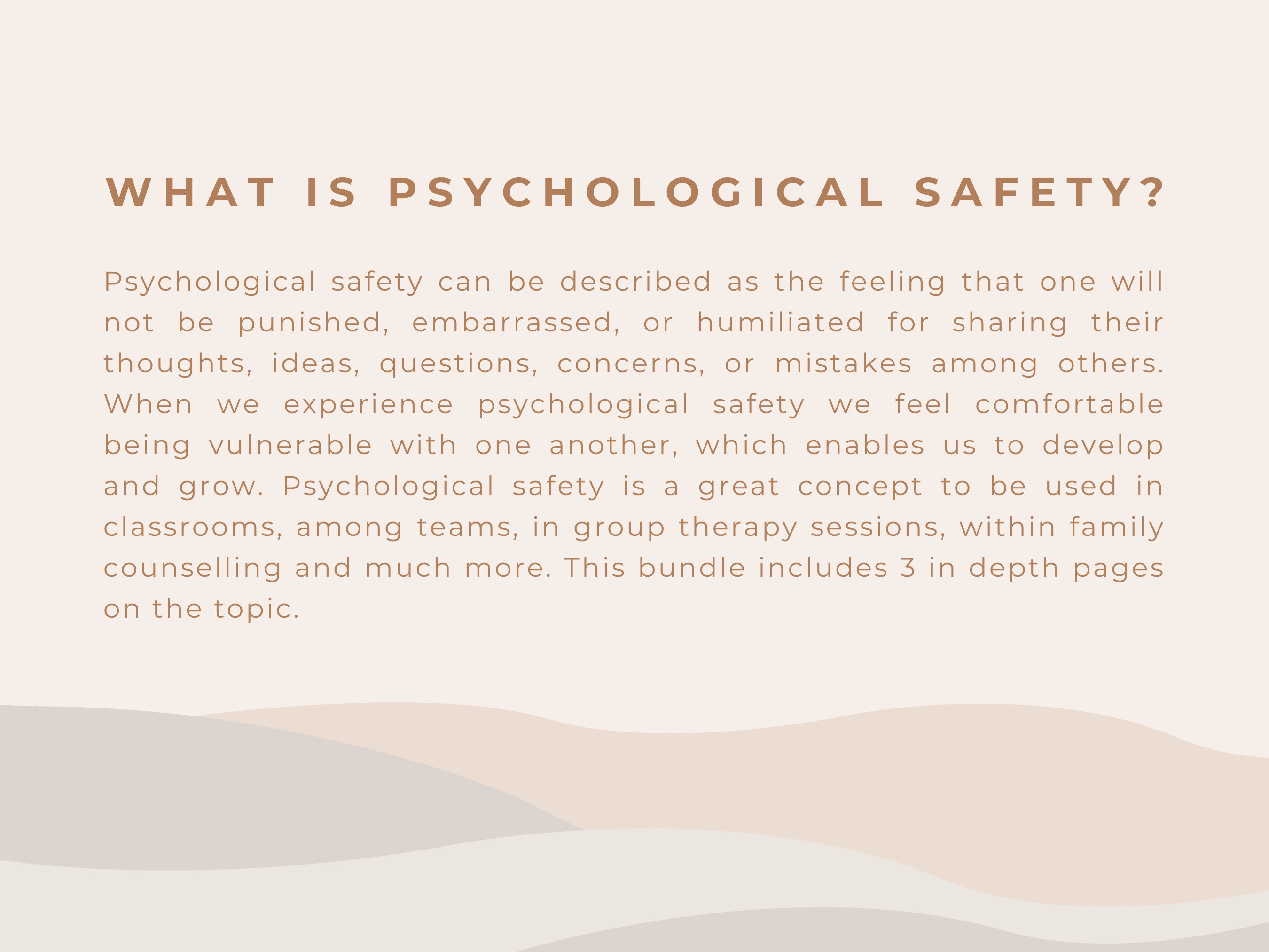 Psychological Safety Information Bundle | Printable Psychoeducation ...