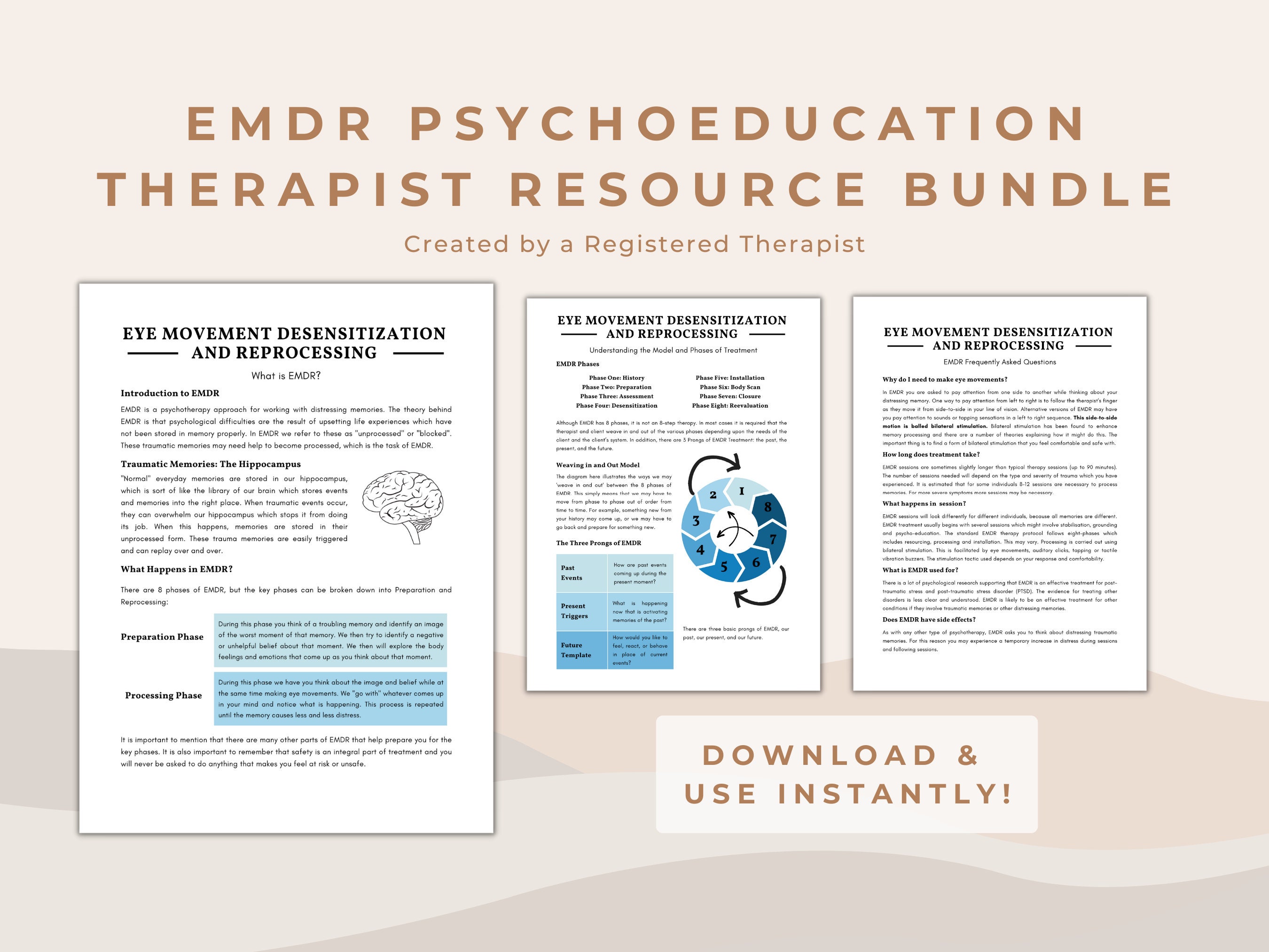 EMDR Therapist Toolkit: Psychoeducation Worksheets & FAQ (PDF) - Etsy ...