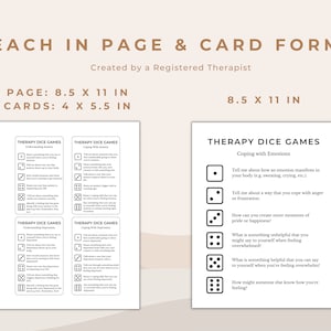 Therapy Dice Games: Mental Health, Emotions, and Coping Skills (PDF ...