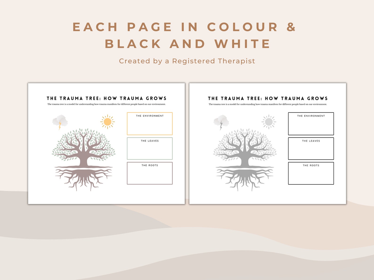 The Trauma Tree Therapeutic Psychoeducation Tool and Worksheet Activity ...