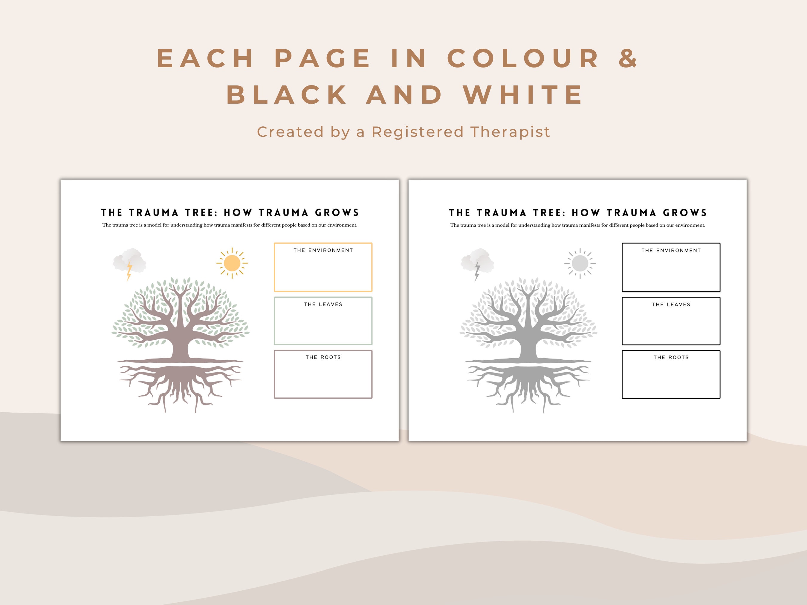 The Trauma Tree Therapeutic Psychoeducation Tool and Worksheet Activity ...