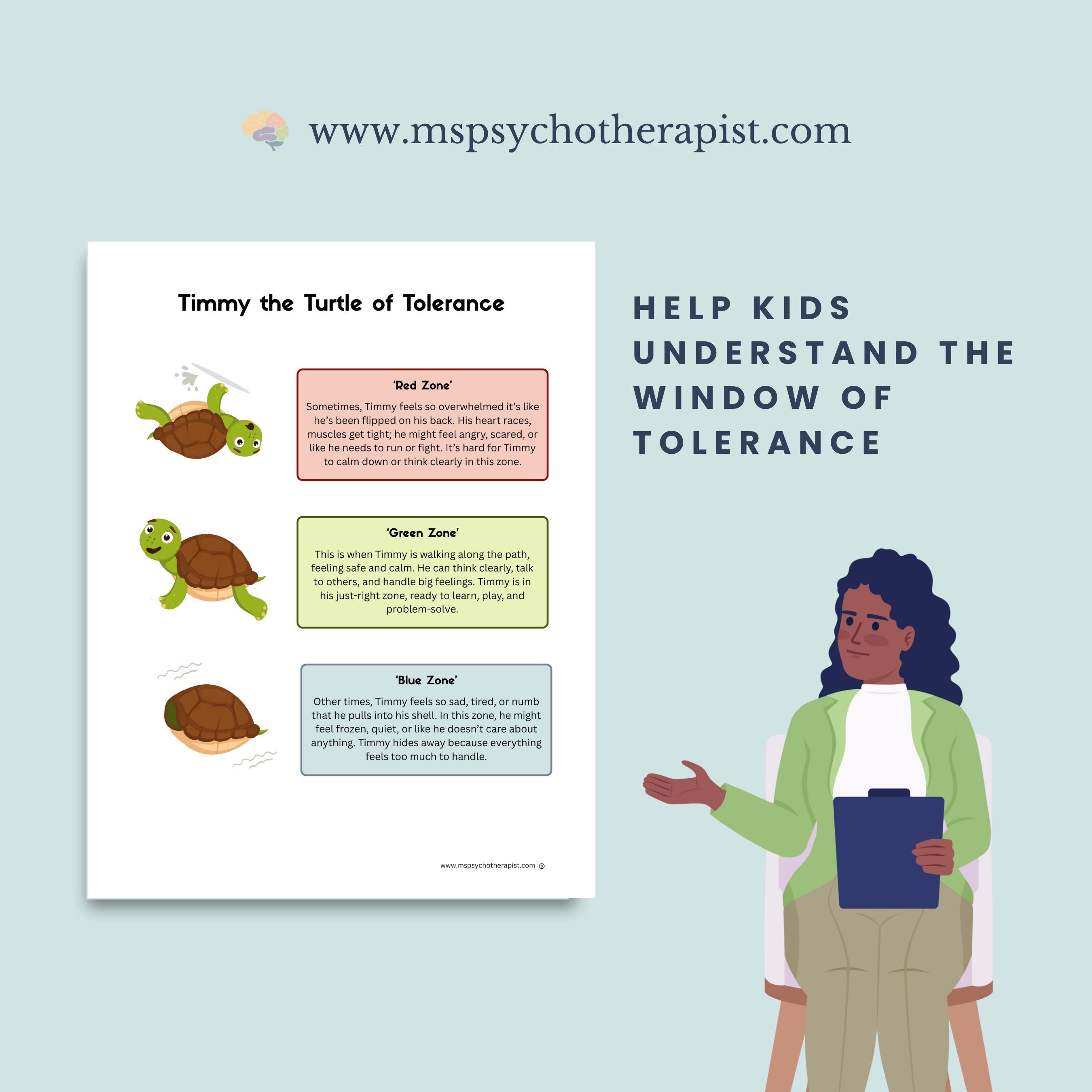 Timmy the Turtle Window of Tolerance Story: Emotional Regulation ...