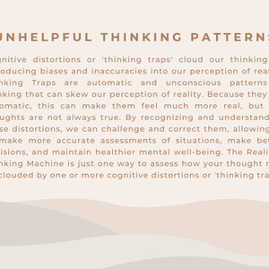 The Realistic Thought Machine Worksheet: Cognitive Behavioural Therapy ...