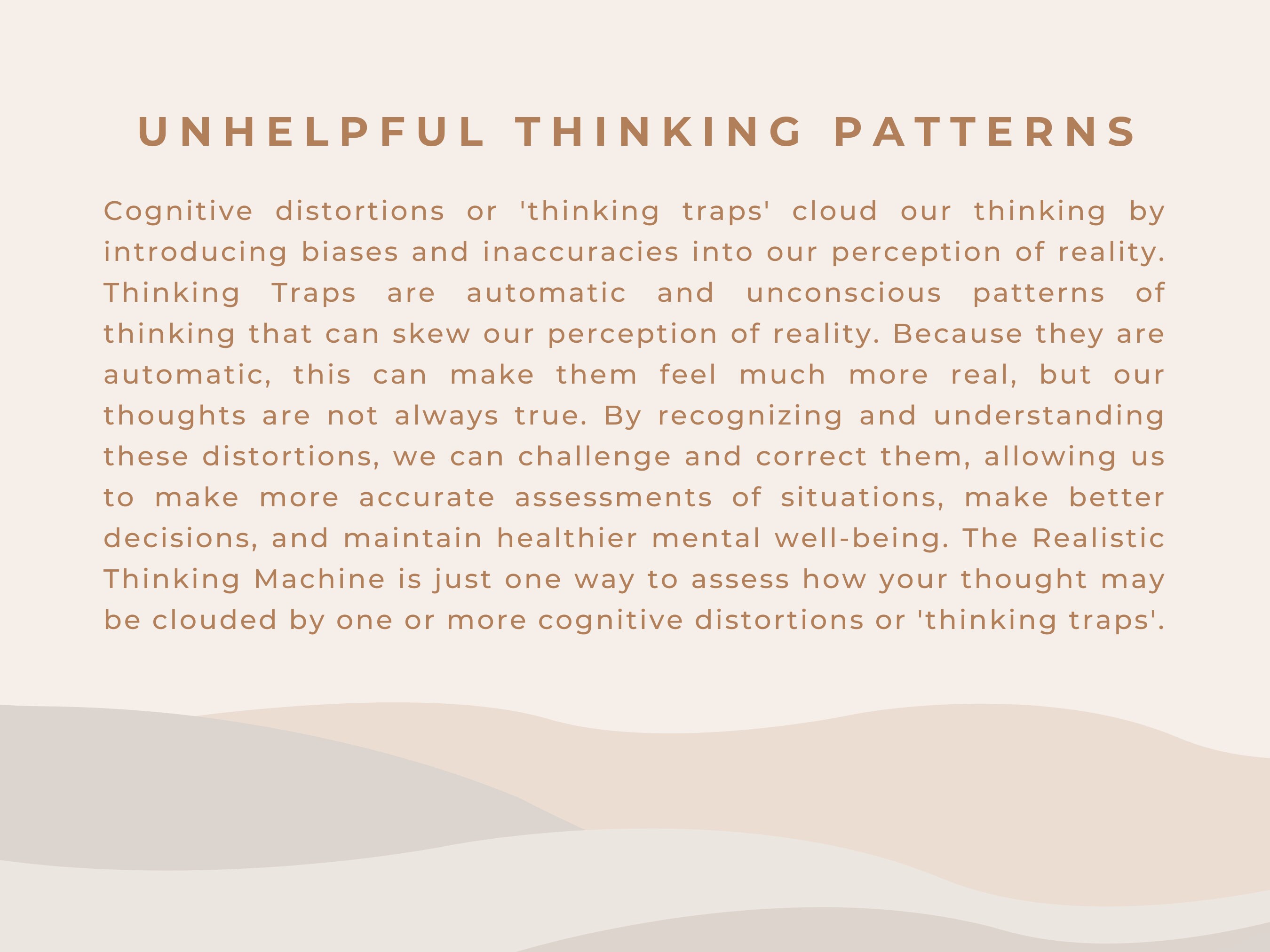 The Realistic Thought Machine Worksheet: Cognitive Behavioural Therapy ...