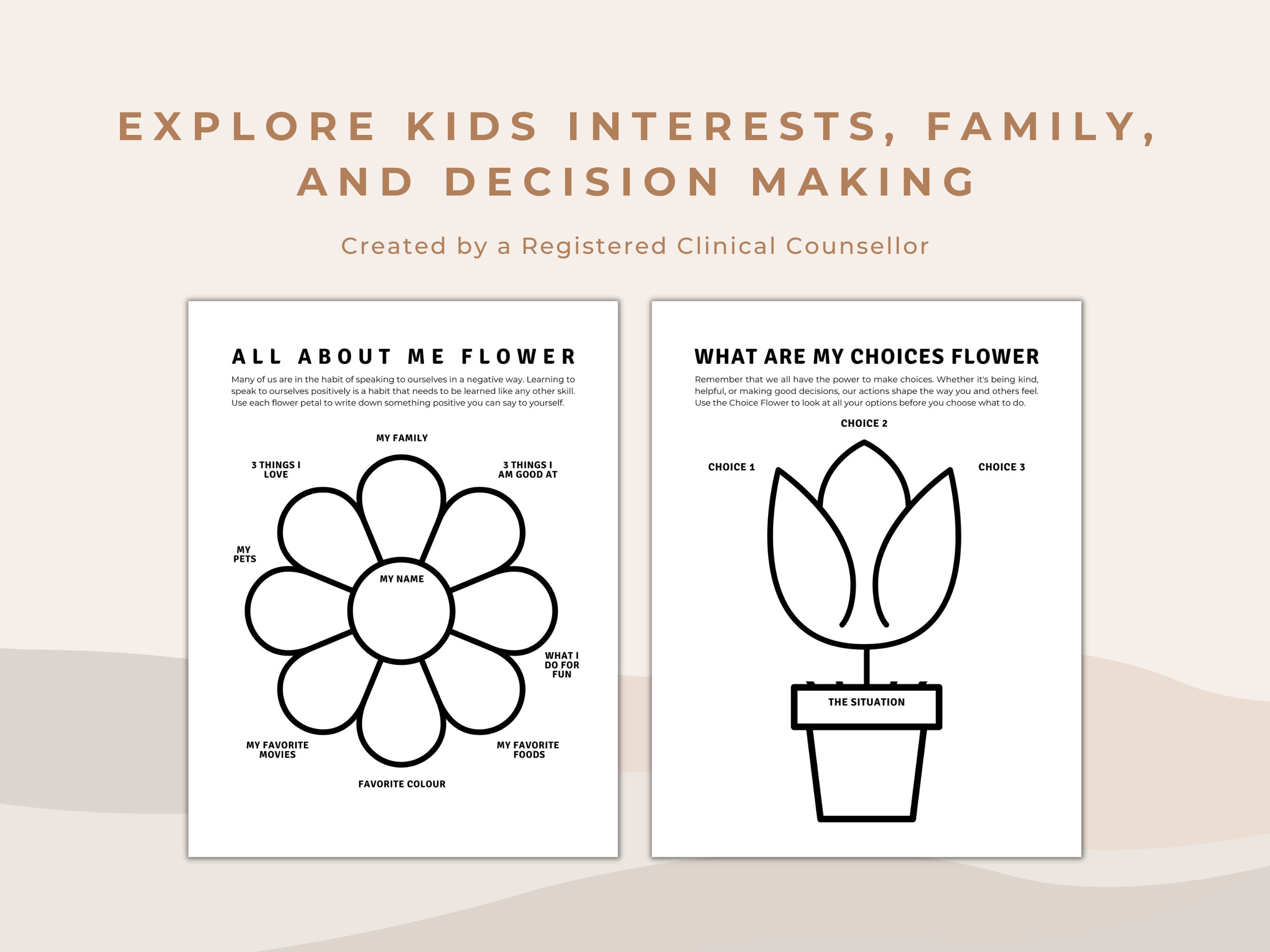 Mental Health Flower Coloring Pages: Coping Skills Art Therapy (PDF ...