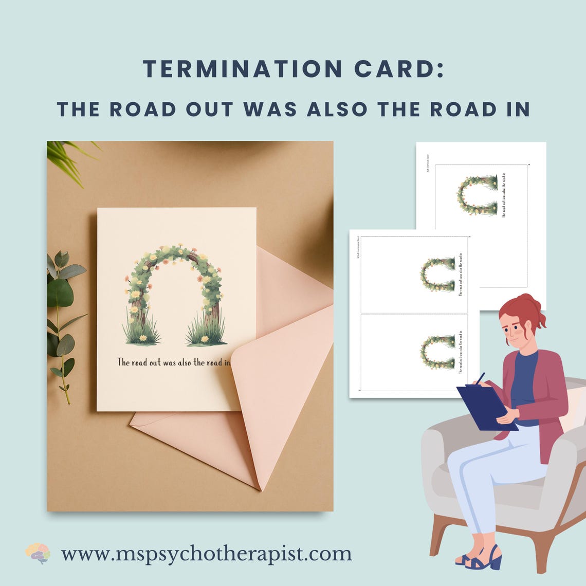 Therapy Termination Card: Printable Goodbye Card for Therapist (digital ...