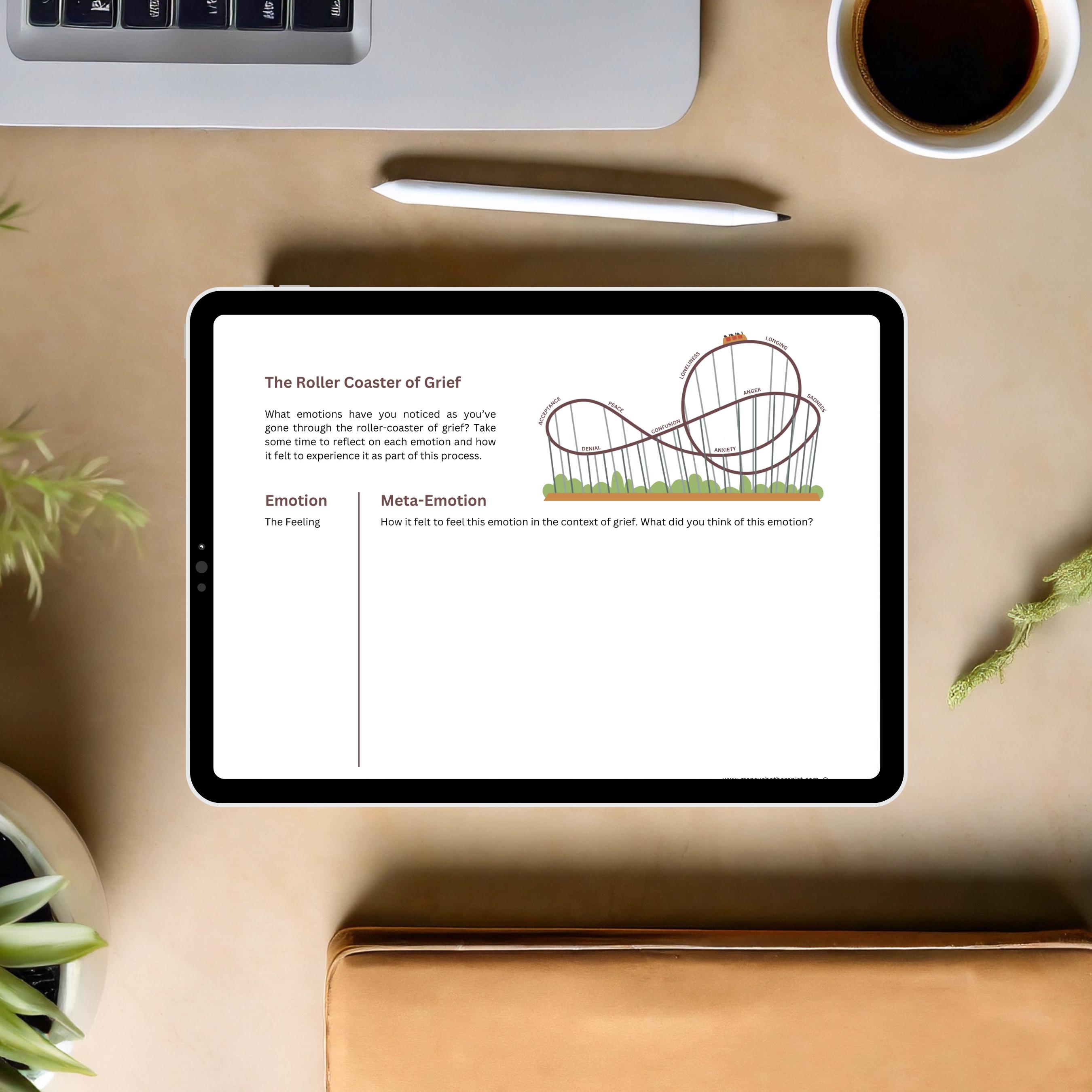 Grief Rollercoaster Visual Aid: Psychoeducational Worksheet (PDF ...