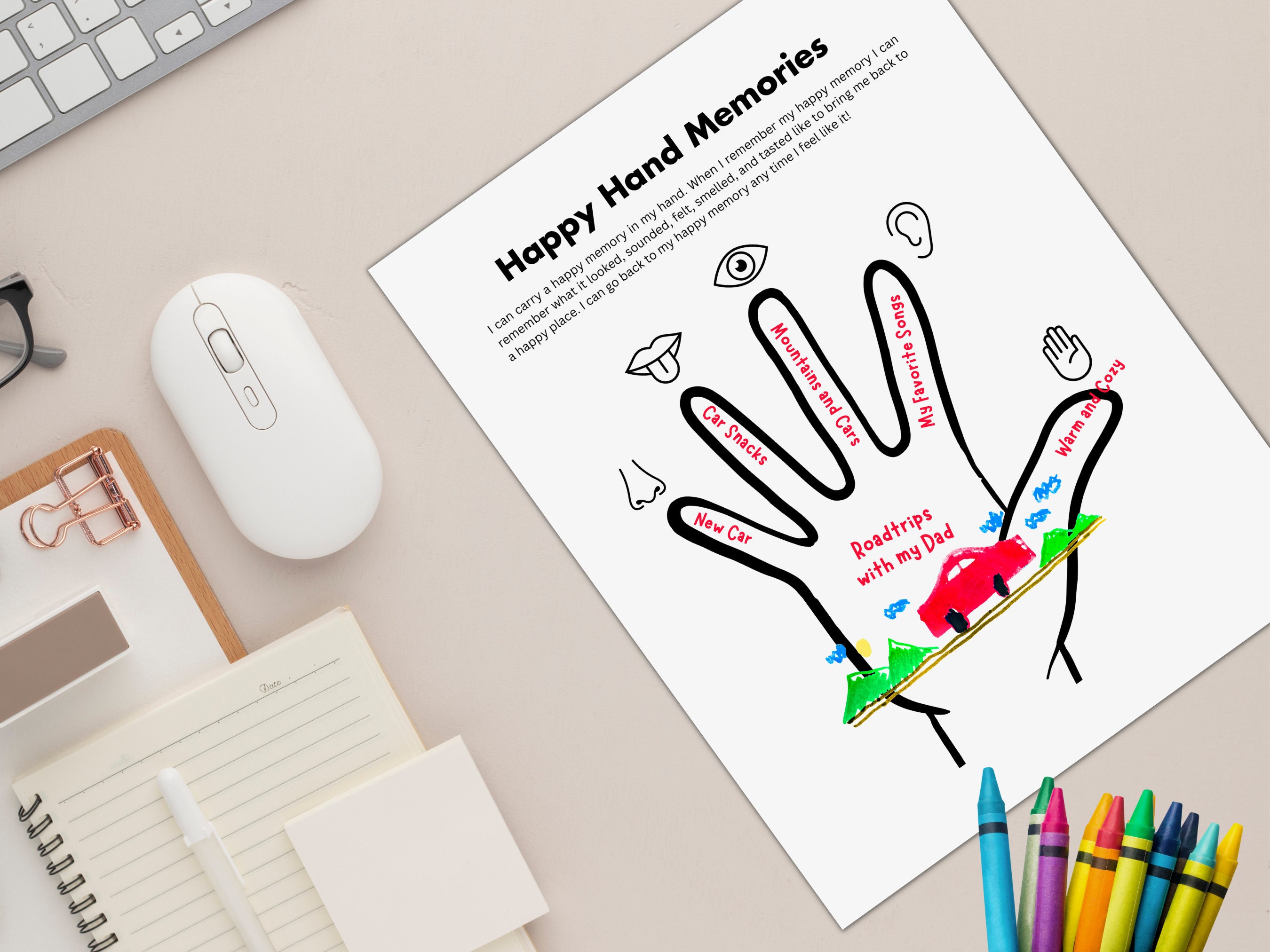 Happy Hand Memory Coping Skills Tool for Managing Overwhelming ...