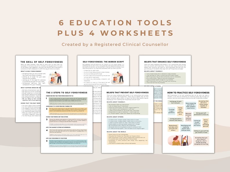 Self-forgiveness Worksheets: Mental Health & Therapy Tool (PDF) - Etsy