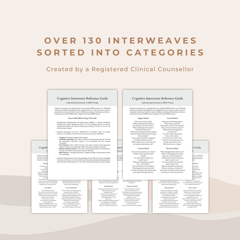 EMDR Cognitive Interweave Guide: Somatic Therapy Printables (PDF) - Etsy